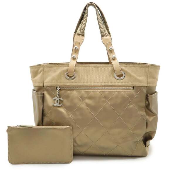 CHANEL | Bags | Chanel Cream Coated Canvas Shoulder Bag | Poshmark